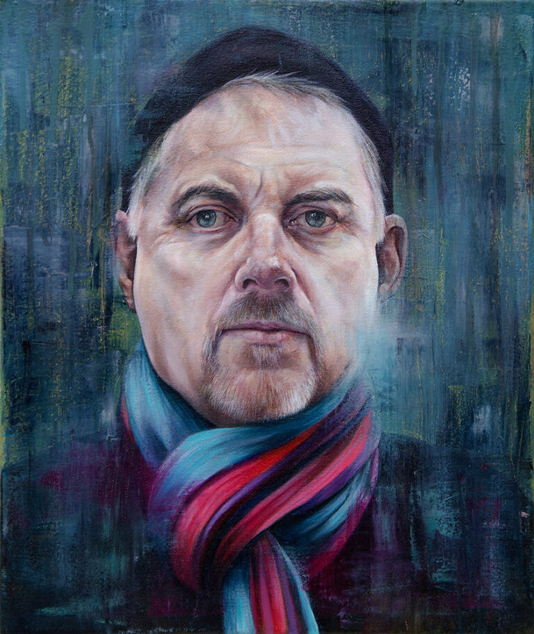 Self-Portrait With Scarf – Artist | Painting | Daniel Green